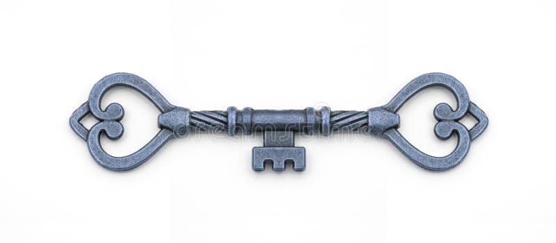 Blue ornamental double key stock photo. Image of collection - 253756020