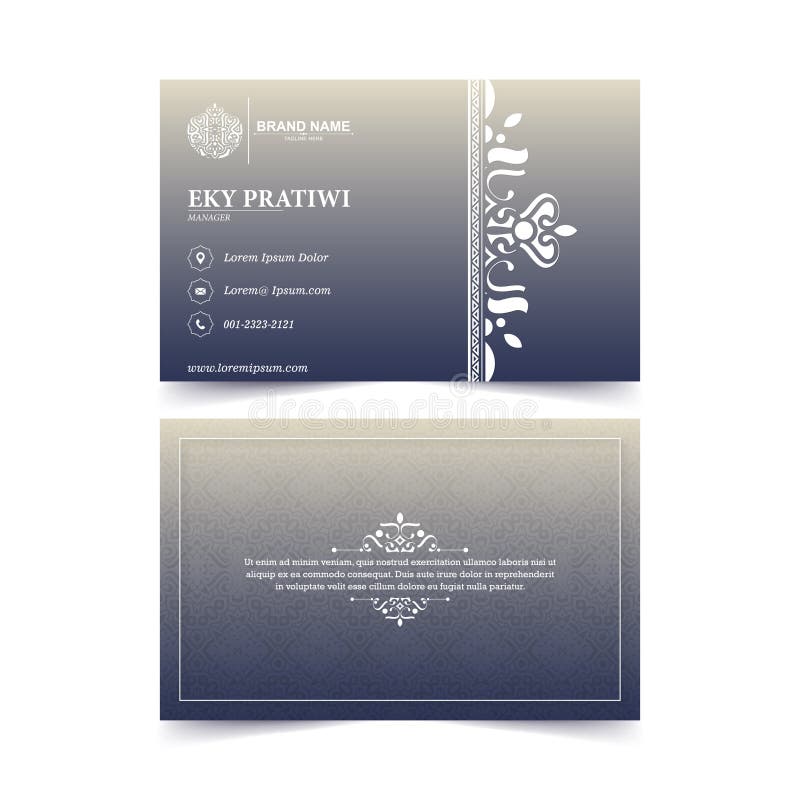 Blue Ornamental Logos and Business Cards Template Stock Vector ...