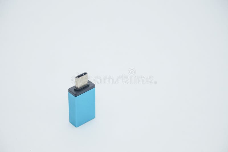 Blue OTG USB Type C Adapter Stock Photo - Image of presentation, font ...