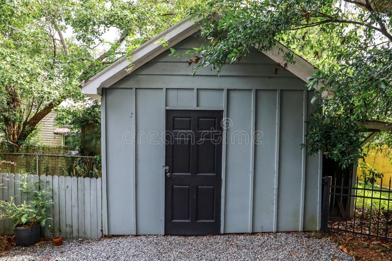Blue Outdoor Shed Wood Building for Storage Stock Photo - Image of wood ...