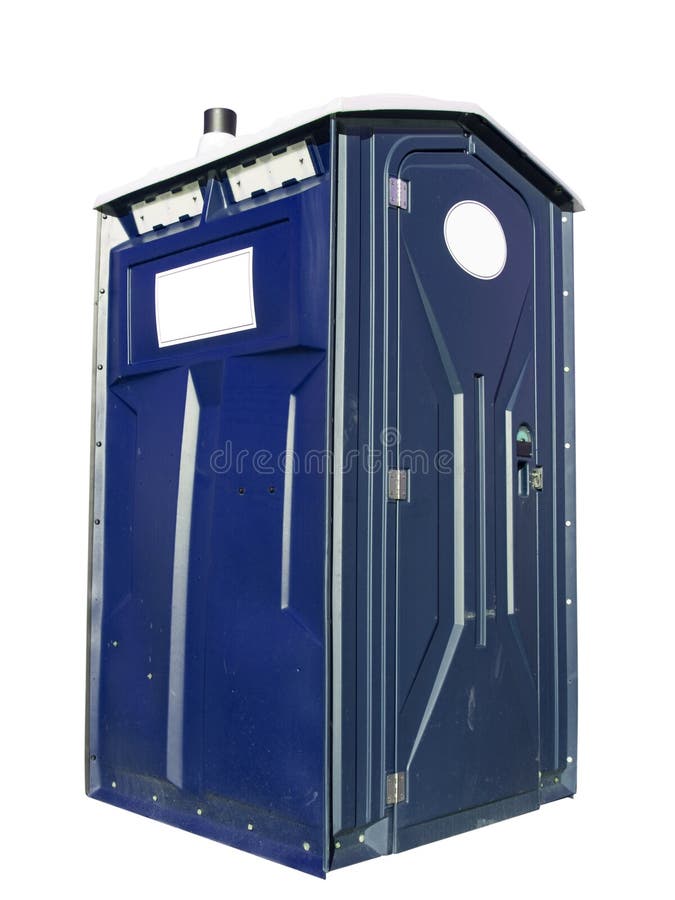 Blue Outhouse on a Hill with an Open Door Stock Photo - Image of ...
