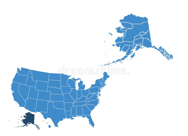 Map of Alaska state stock illustration. Illustration of icon - 121740237