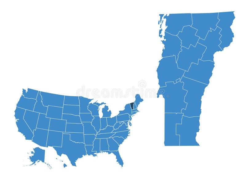 Vermont State Map Usa Set Of Vermont Maps With Outline Border