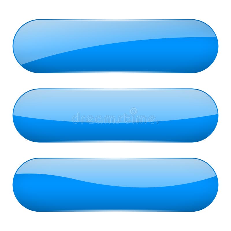 Blue Menu Buttons. 3d Oval Web Icons Stock Vector - Illustration of ...