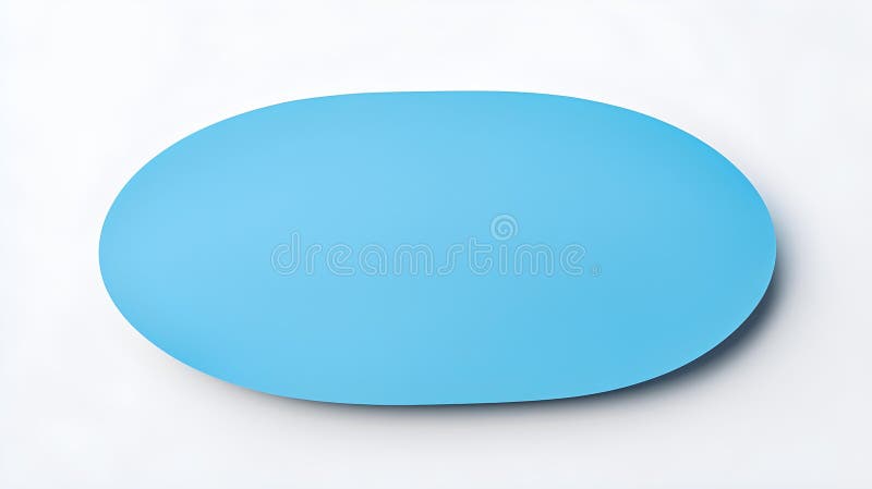 Blue Oval Paper Note on a White Background. Brainstorming Template with ...