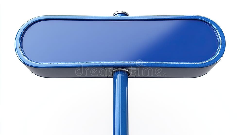 Blue Oval Sign, Blank, Studio, White Background, Advertisement Stock ...