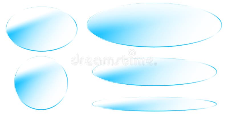 Blue Ovals. Blue Oval Frames. Blue Oval Buttons. Vector Illustration ...