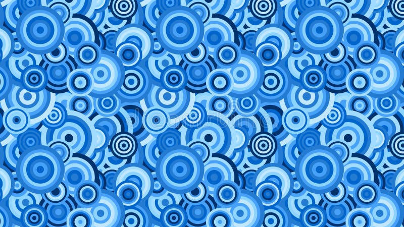 Blue Overlapping Concentric Circles Pattern Stock Vector - Illustration ...