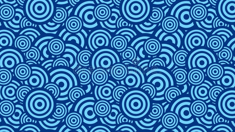 Blue Overlapping Concentric Circles Pattern Background Stock Vector ...