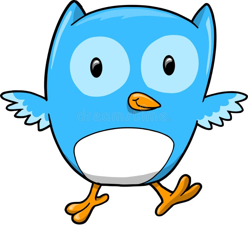 Blue Owl Vector Illustration Stock Vector - Illustration of natural ...