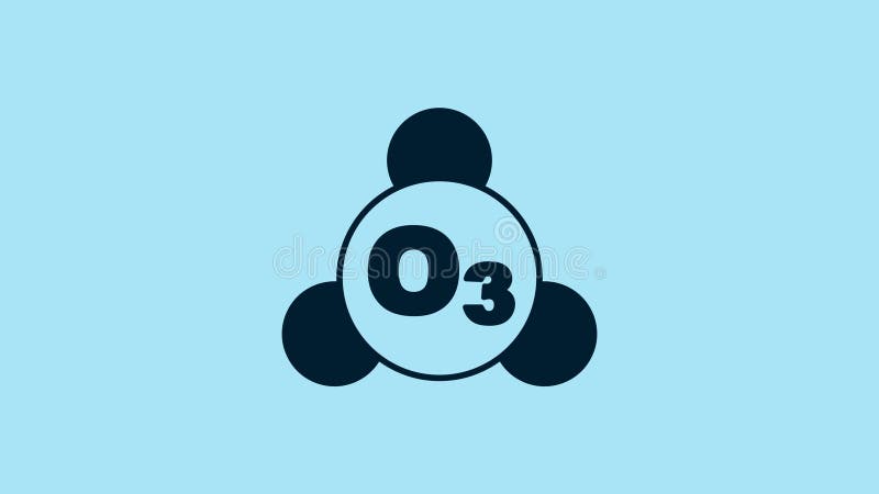 Blue Ozone Molecule Icon Isolated on Blue Background. Ozone, O3 ...