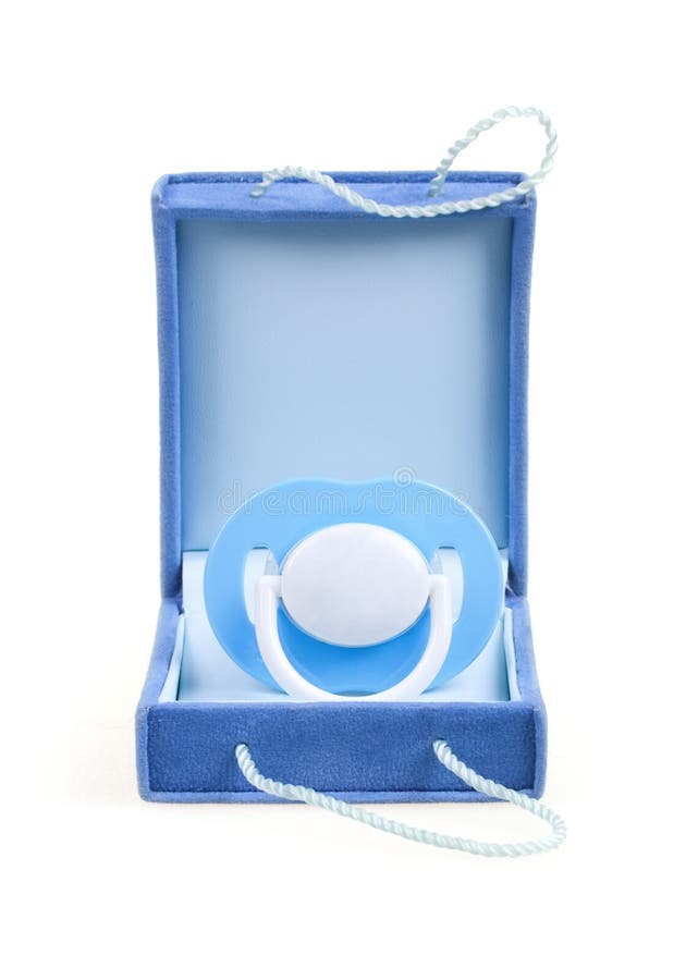 Blue pacifier in box stock image. Image of pacifier, teeth - 12829957