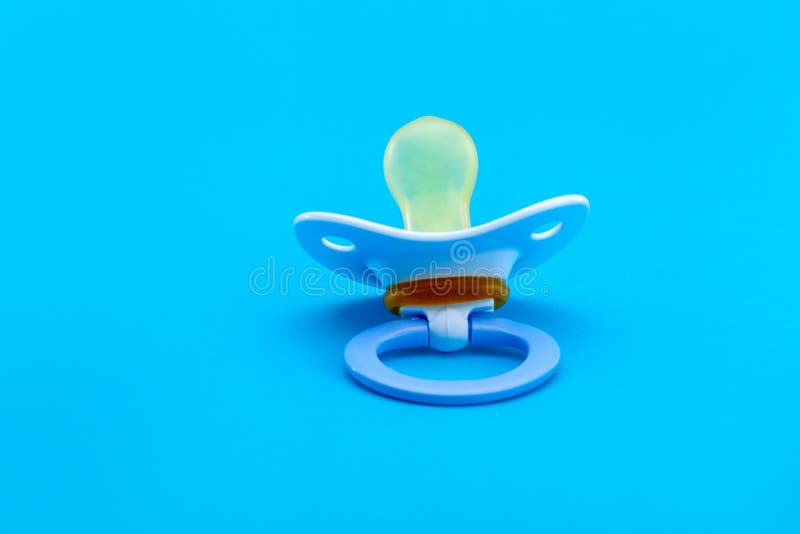 A Blue Pacifier Made of Soft Silicone. Stock Photo - Image of dummy ...