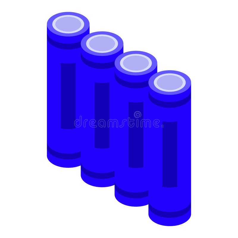 Blue Pack Battery Icon Isometric Vector. Mobile Power Stock ...