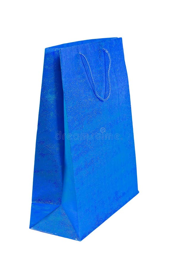 Blue Package for Purchases on a White Background Stock Image - Image of ...