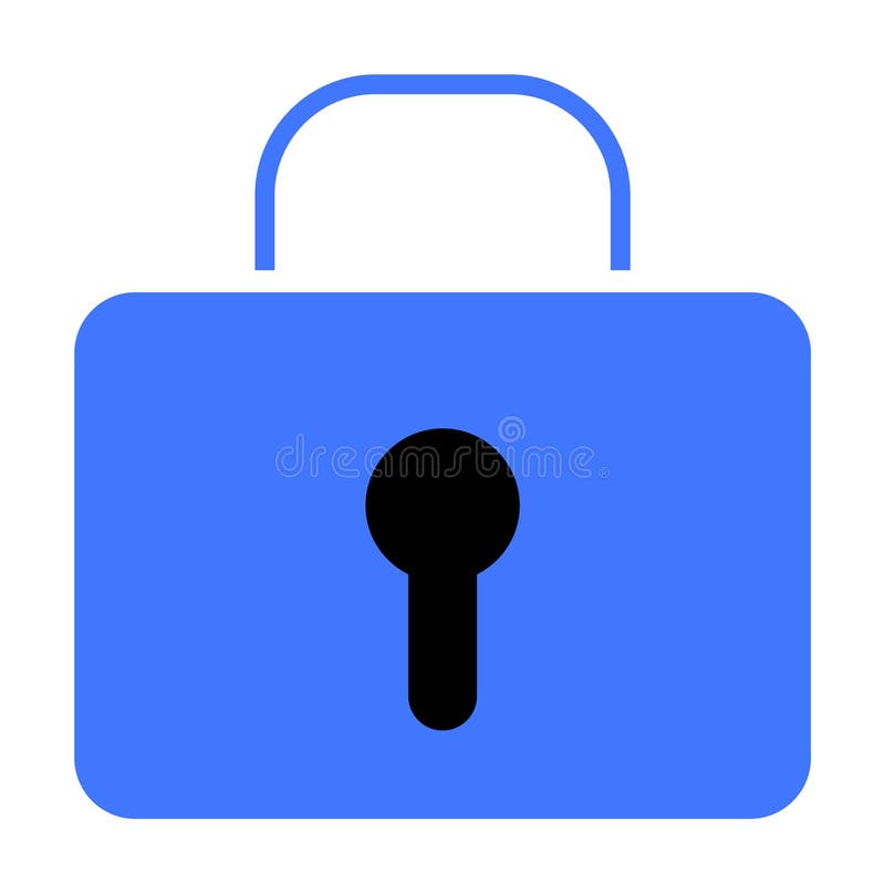 Blue Padlock with Black Keyhole Representing Security and Privacy Stock ...