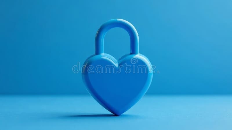 Blue Padlock Hanging in Blue Background Stock Illustration ...