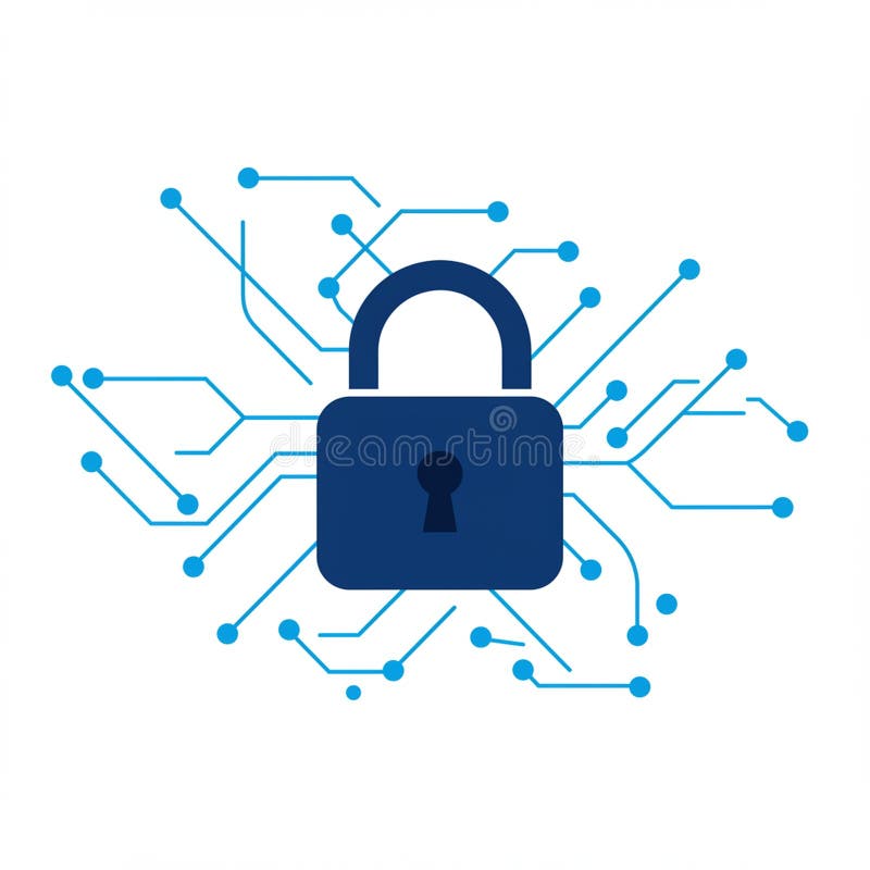 A Blue Padlock Icon is Centered, Symbolizing Security or Data ...