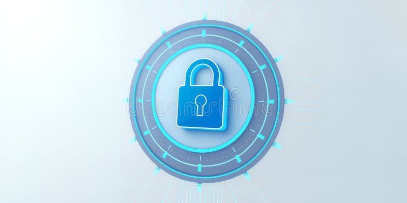 A Blue Padlock Icon within a Circle Stock Illustration - Illustration ...