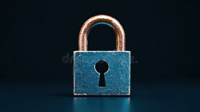 Blue Padlock Icon: Symbolizing Robust Computer Security System Stock ...