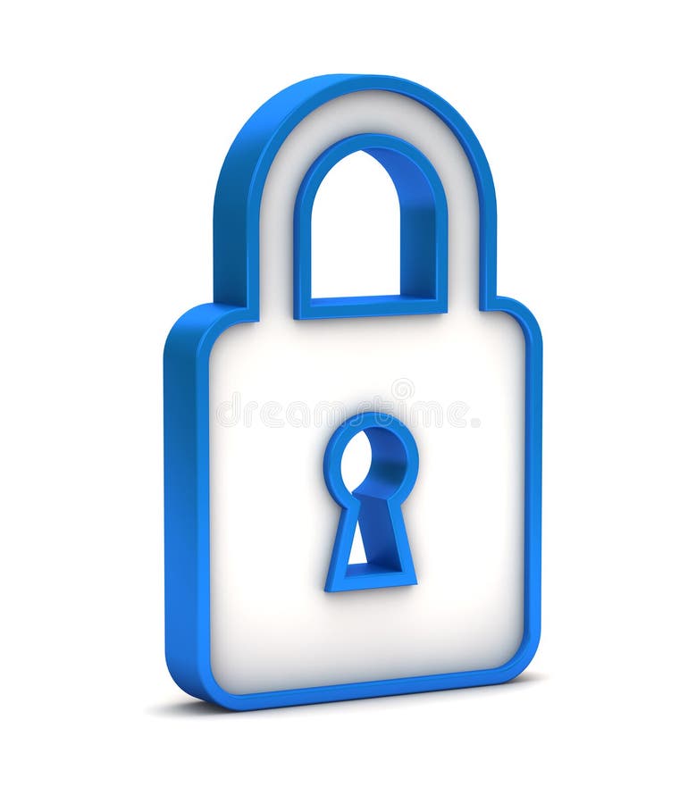 Blue padlock icon stock illustration. Illustration of detail - 31889875
