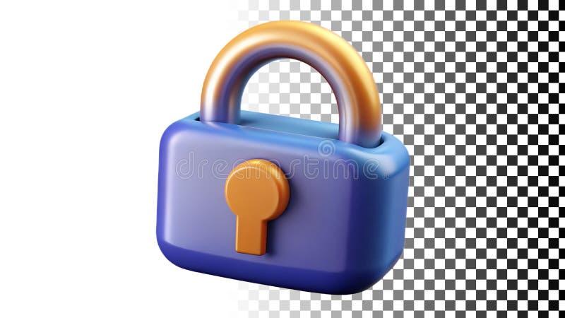 Blue Padlock with Key Showcasing Security Device and Locking Mechanism ...