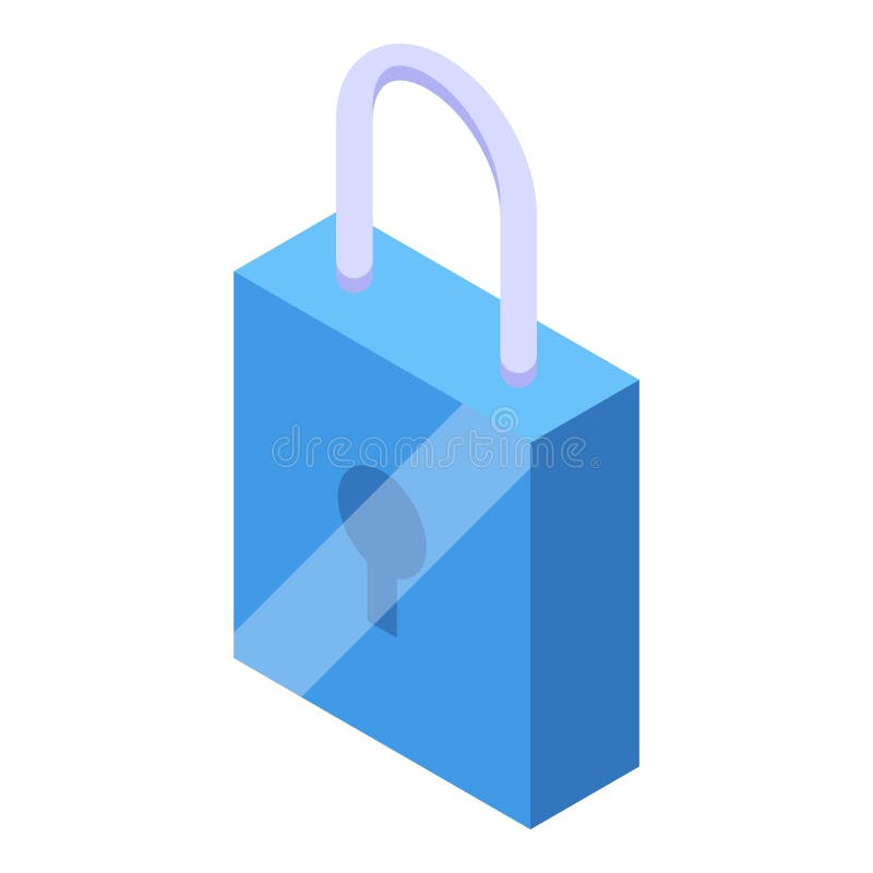 Blue Padlock is Protecting the Keyhole in Isometric View Stock ...