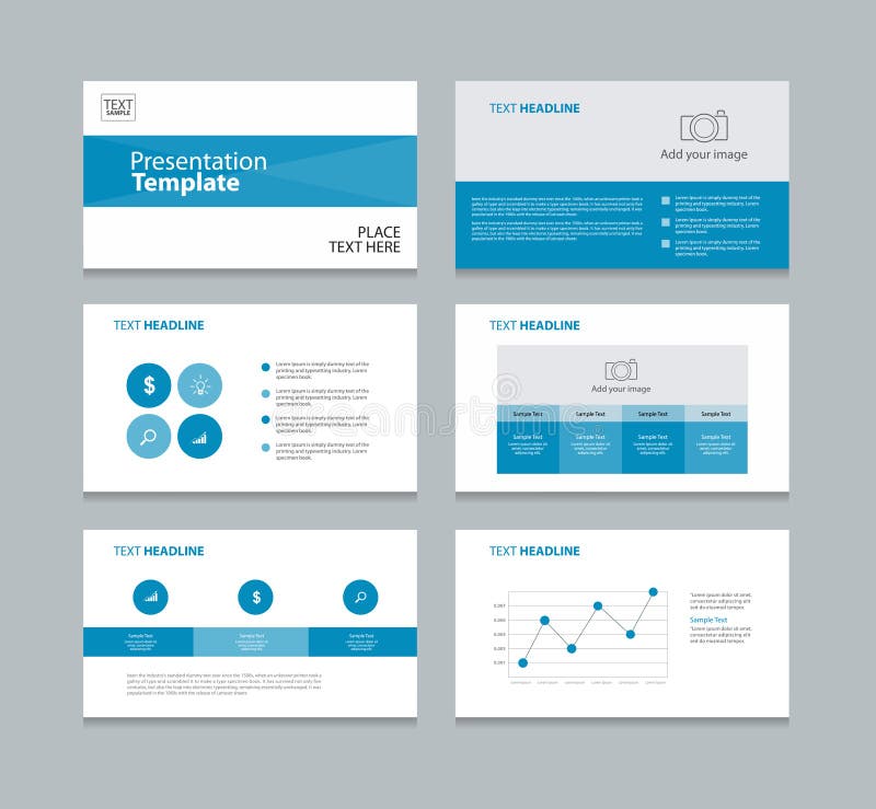 Blue presentation template stock illustration. Illustration of element ...