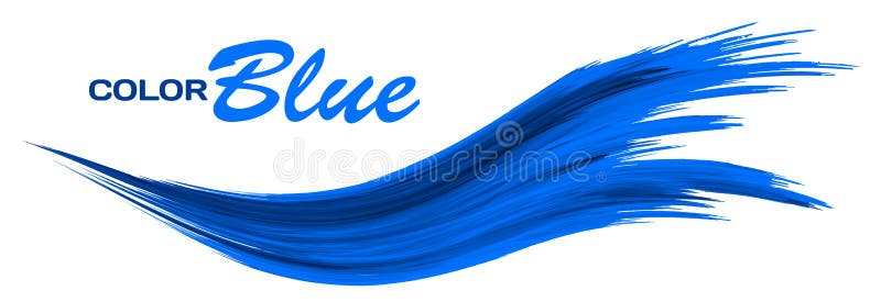 Blue Paint Brush Stroke Isolated on White Stock Vector - Illustration ...