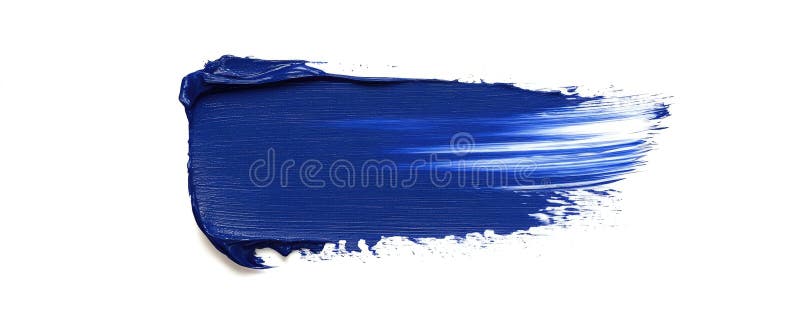 Blue Paint Brush Stroke Texture on White Background for Creative Design ...