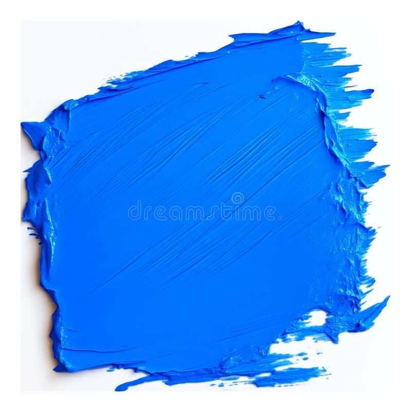 Blue Paint Brush Stroke on Transparent Background, Abstract Art Concept ...