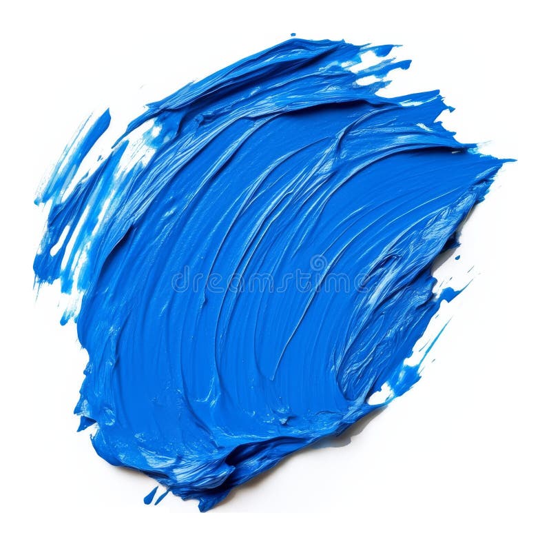 Blue Paint Brush Stroke Transparent Background Artistic Expression ...