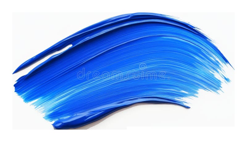 Blue Paint Brush Stroke on Transparent Background, Artistic Expression ...