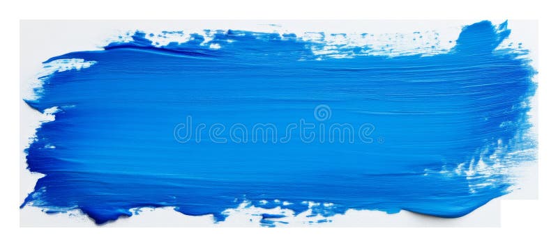 Blue Paint Brush Stroke on Transparent Background, Artistic Texture ...