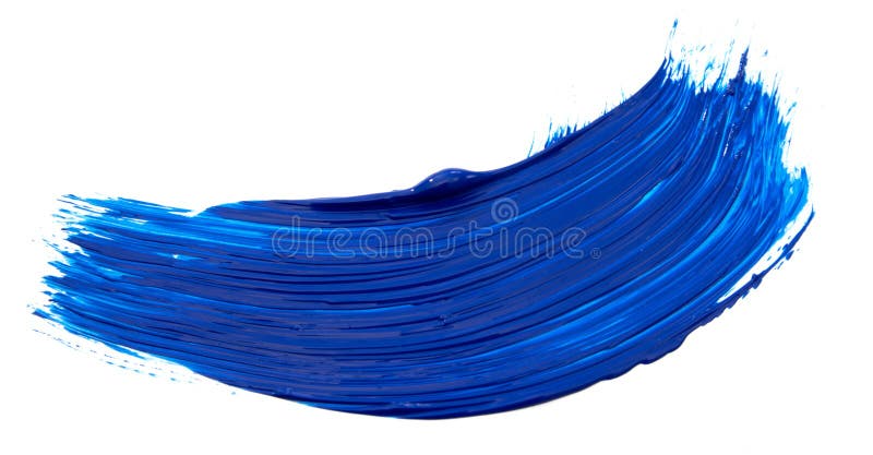 Blue Paint Brushstroke Creating Dynamic Texture, Spreading Across ...