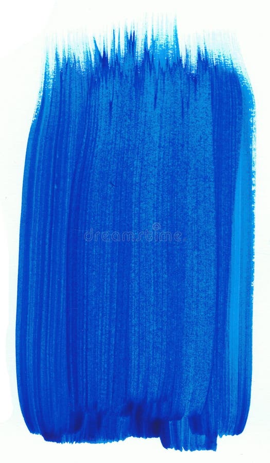 A Blue Paint Dab on a White Paper. Stock Photo - Image of brush ...