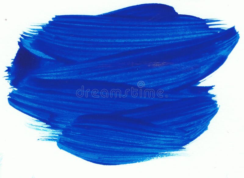 A Blue Paint Dab on a White Paper. Stock Image - Image of watercolor ...