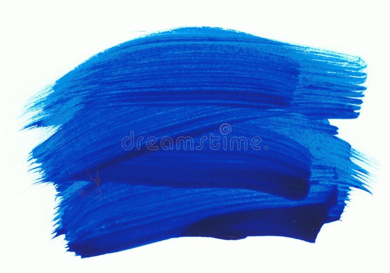 A Blue Paint Dab on a White Paper. Stock Photo - Image of color, place ...