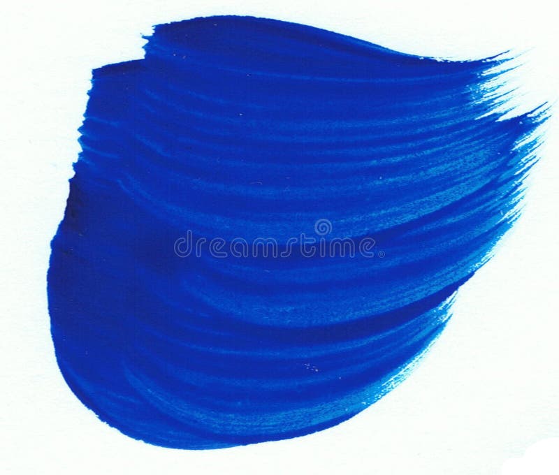 A Blue Paint Dab on a White Paper. Stock Image - Image of artistic ...