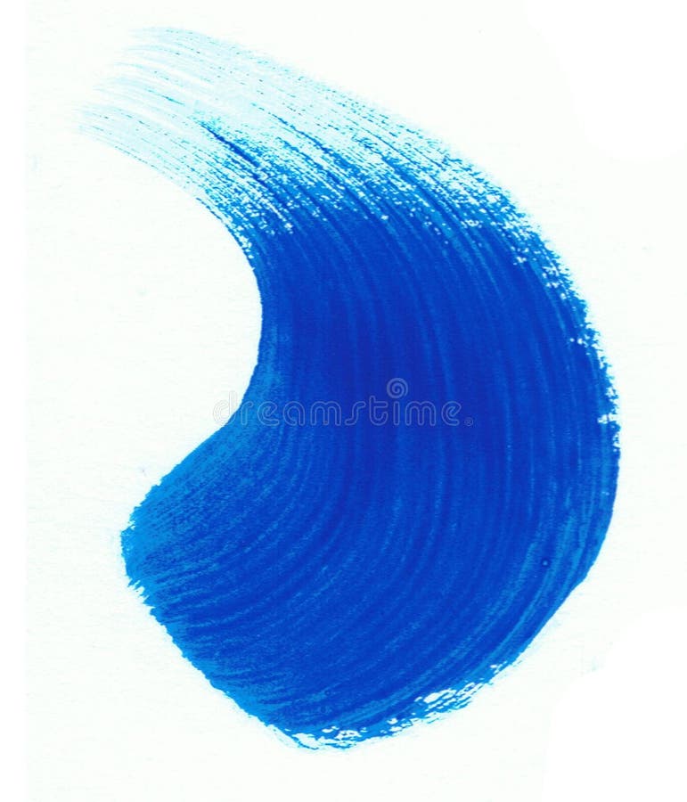 A Blue Paint Dab on a White Paper. Stock Photo - Image of paintbrush ...