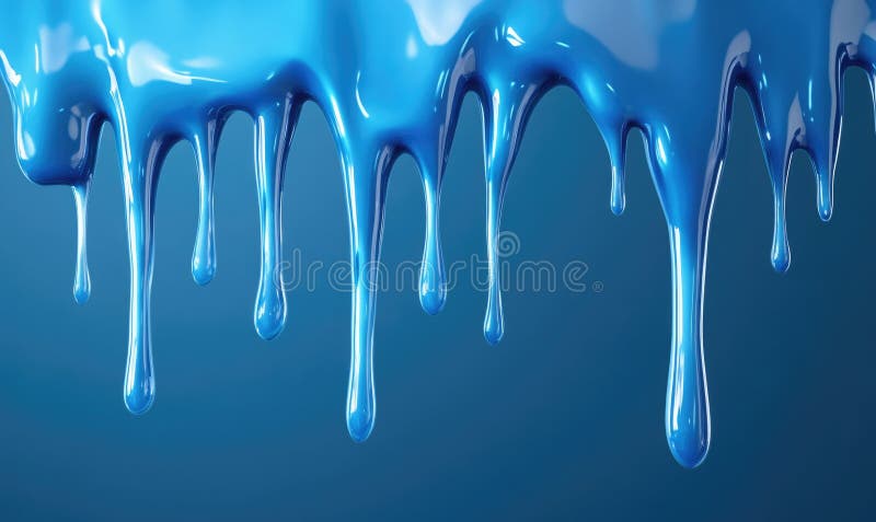 Blue Paint Dripping Down a Wall Stock Illustration - Illustration of ...