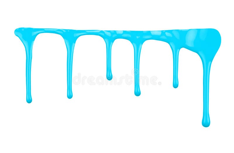 Blue Paint Dripping Isolated on White Stock Image - Image of dripping ...
