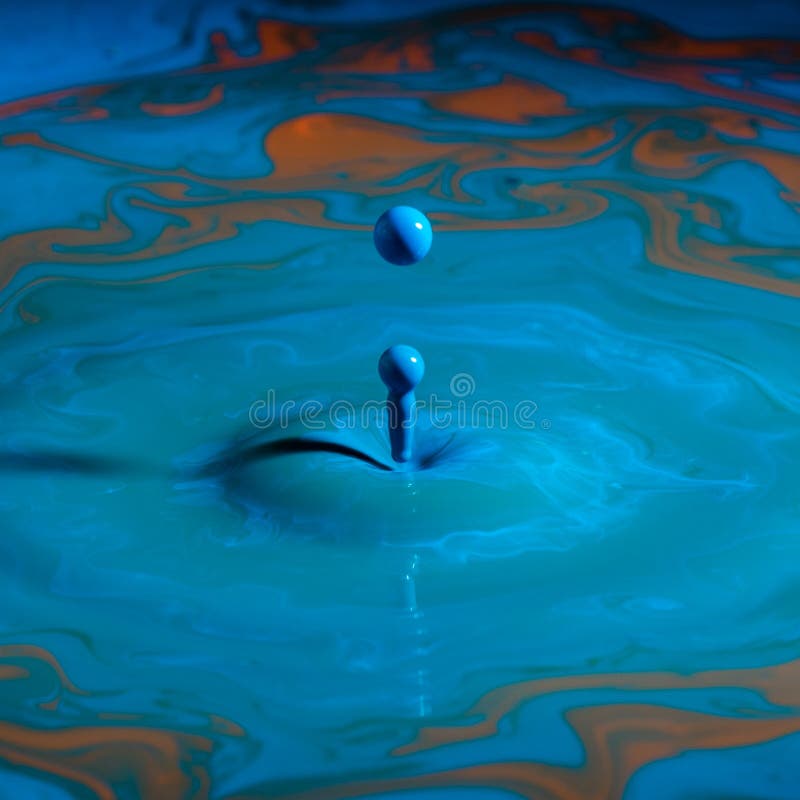 Blue paint droplet stock image. Image of fresh, falling - 58912093