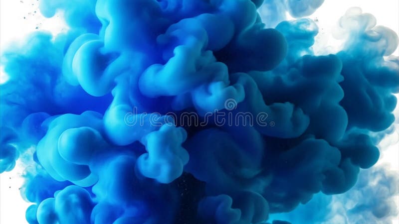 Blue Paint Explosion Splash Abstract Background. Colourful Smoke Cloud ...
