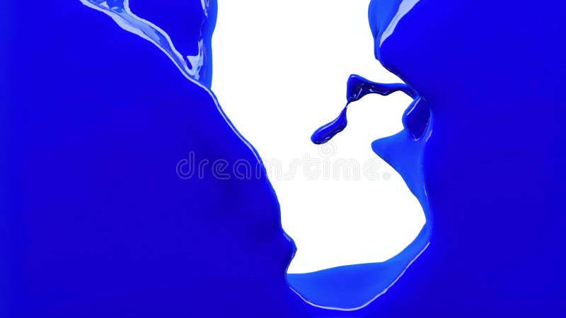 Blue Paint Fills Up Screen, Isolated on White FULL HD with Alpha ...