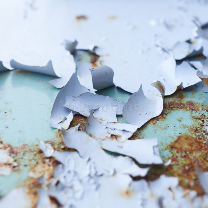 Blue Paint Flakes Falling Off Stock Image - Image of cracked, corroded ...