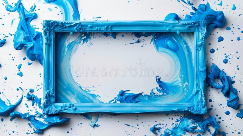 Blue paint frame stock photo. Image of splatter, visual - 323335620