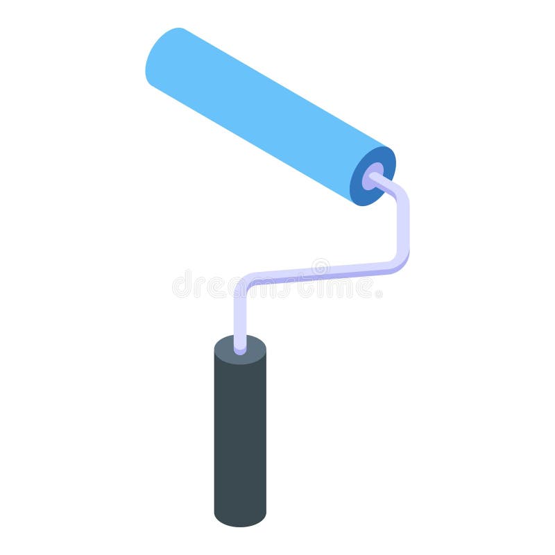 Blue Paint Roller Isometric Renovation Tool Stock Vector - Illustration ...