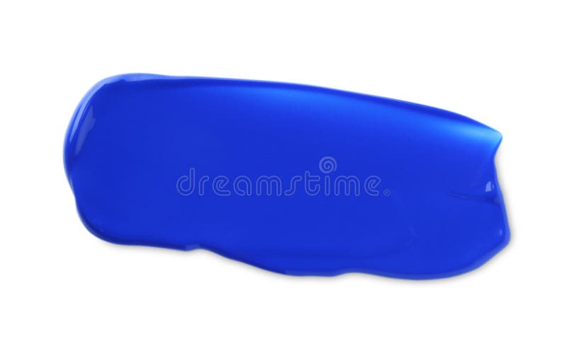 Blue Paint Sample on White Background, Top View Stock Photo - Image of ...