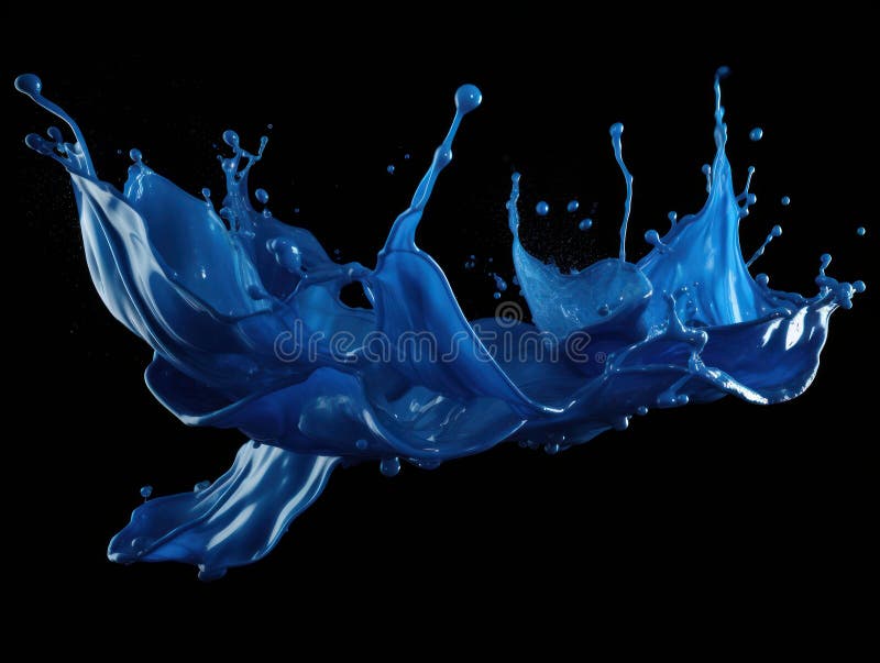 Blue Paint Splash on Black Background Stock Photo - Image of light ...